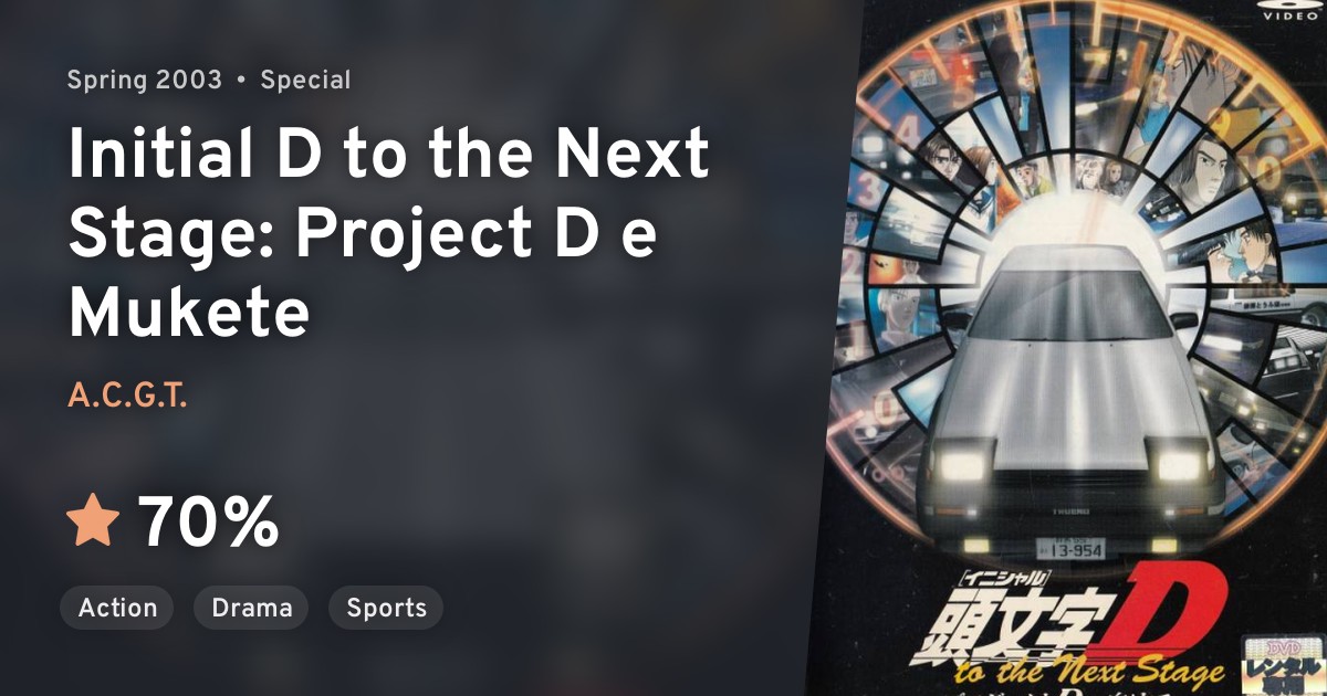 Initial D to the Next Stage: Project D e Mukete · AniList