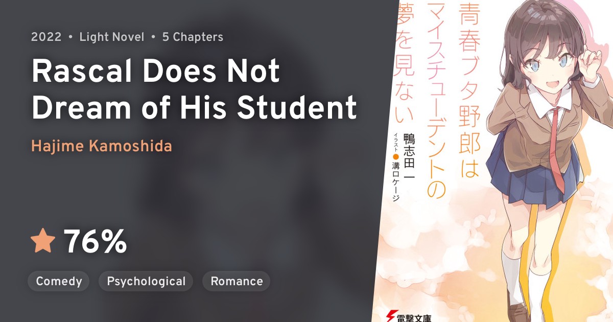 Seishun Buta Yarou wa My Student no Yume wo Minai (Rascal Does Not ...