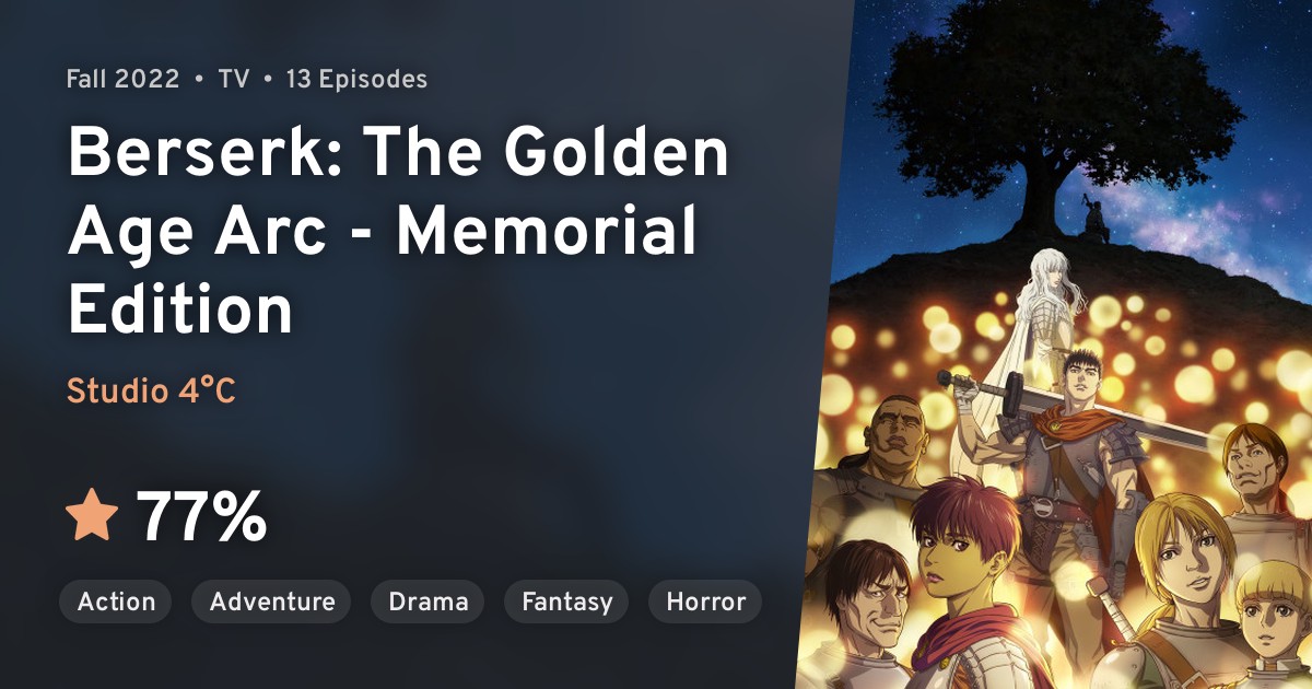 Berserk: Ougon Jidai-hen - MEMORIAL EDITION (Berserk: The Golden Age Arc - Memorial Edition ...