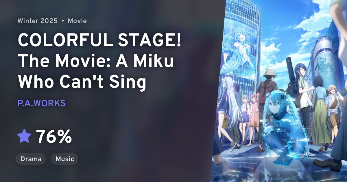 Project Sekai: Kowareta SEKAI to Utaenai MIKU (COLORFUL STAGE! The Movie: A Miku Who Can't Sing ...