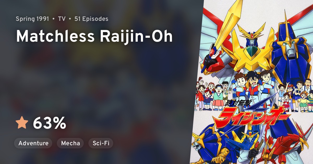 Zettai Muteki Raijin Ou (Matchless Raijin-Oh) · AniList