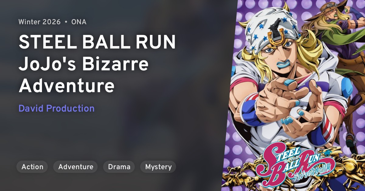 JoJo no Kimyou na Bouken: Steel Ball Run (STEEL BALL RUN JoJo's Bizarre Adventure) · AniList