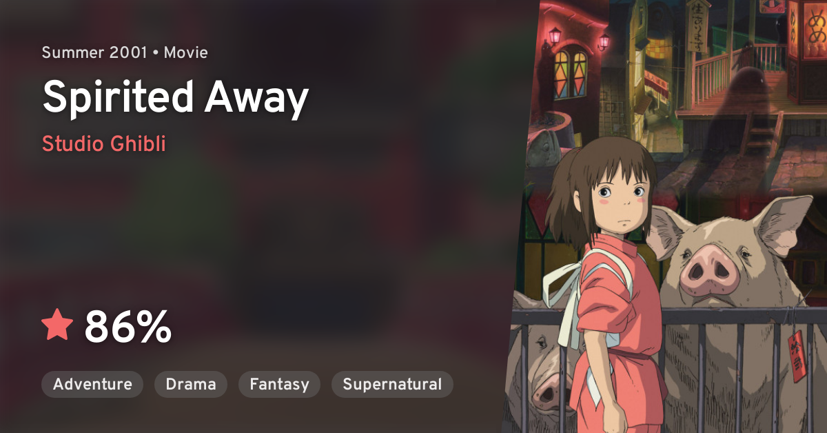 Sen to Chihiro no Kamikakushi (Spirited Away) · AniList