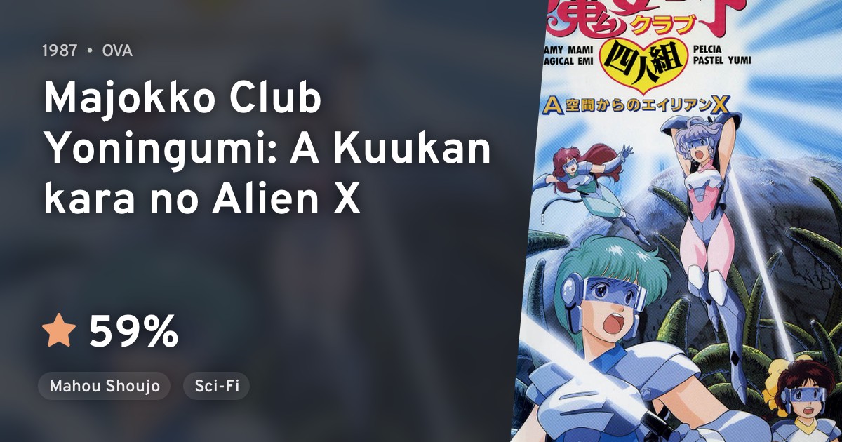 Majokko Club Yoningumi: A Kuukan kara no Alien X · AniList
