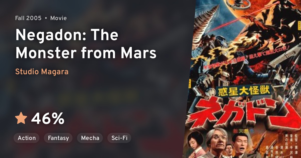 Wakusei Daikaiju Negadon (Negadon: The Monster from Mars) · AniList