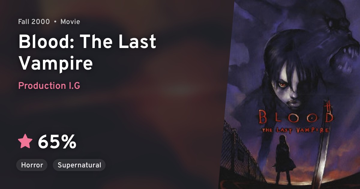 BLOOD THE LAST VAMPIRE (Blood: The Last Vampire) · AniList