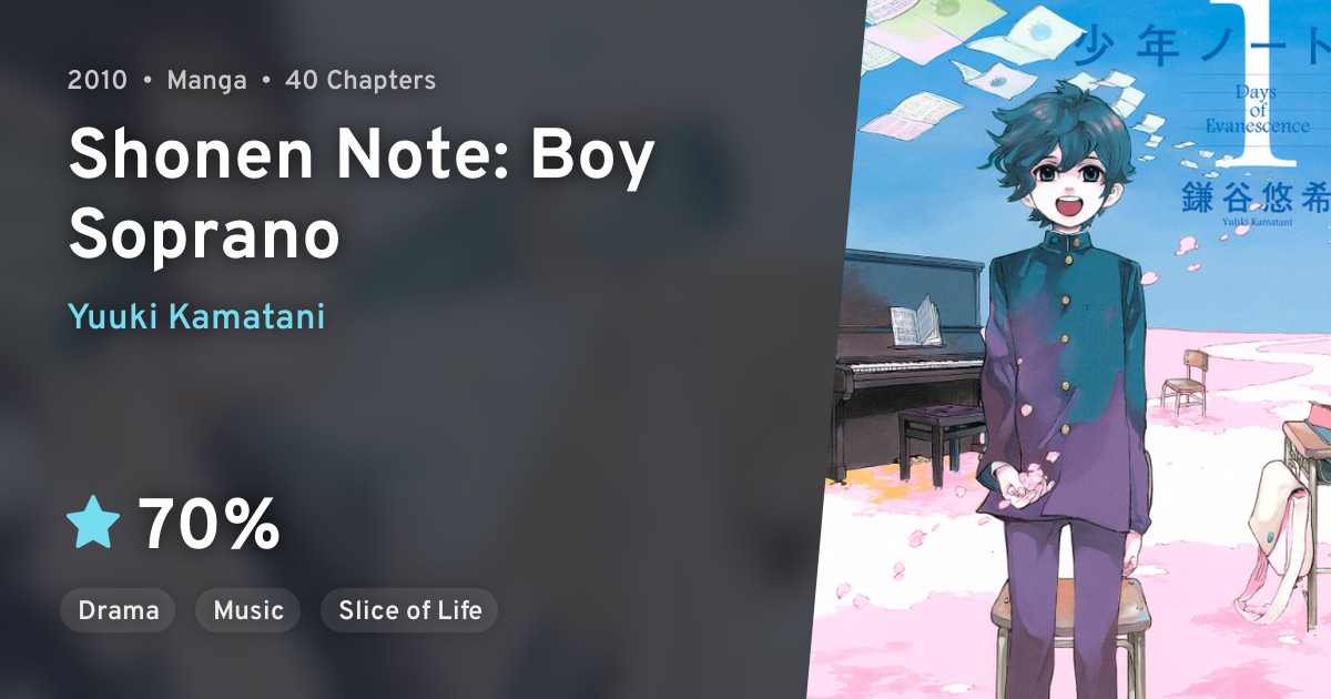 Shounen Note (Shonen Note: Boy Soprano) · AniList