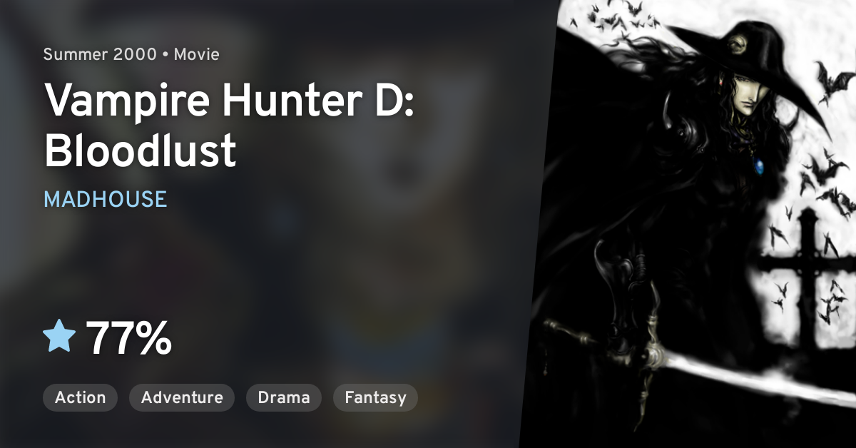 Vampire Hunter D (2000) (Vampire Hunter D: Bloodlust) · AniList