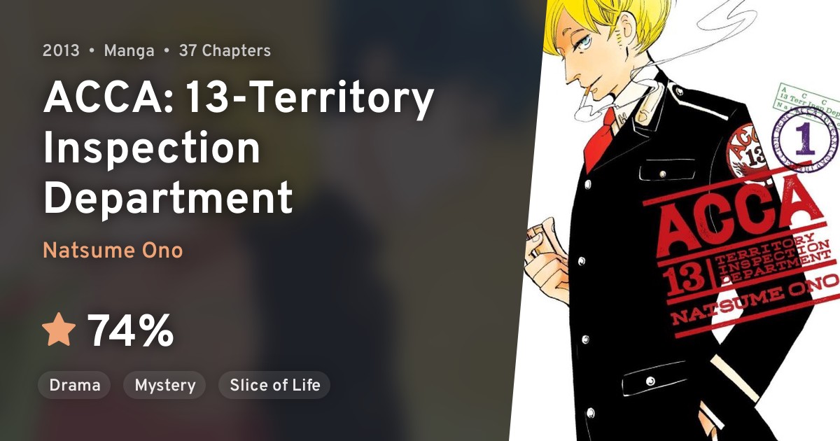 ACCA: 13-ku Kansatsu-ka (ACCA: 13-Territory Inspection Department) · AniList