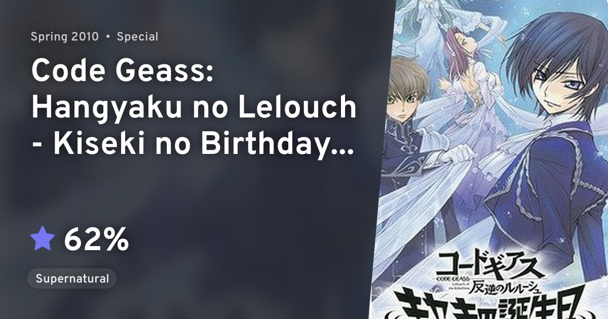 Code Geass: Hangyaku no Lelouch - Kiseki no Birthday Picture Drama ...