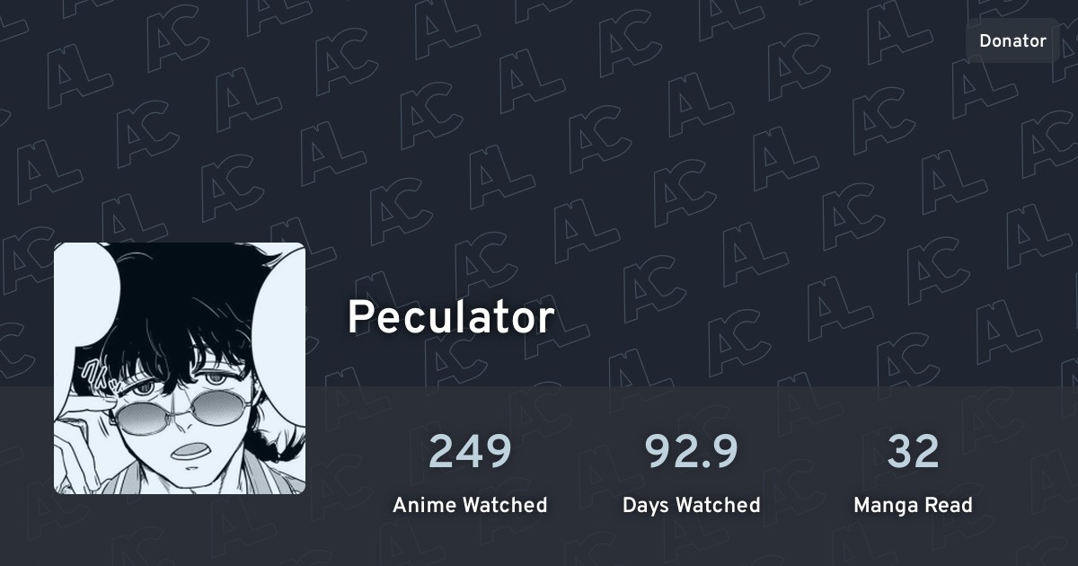 Peculator's profile · AniList