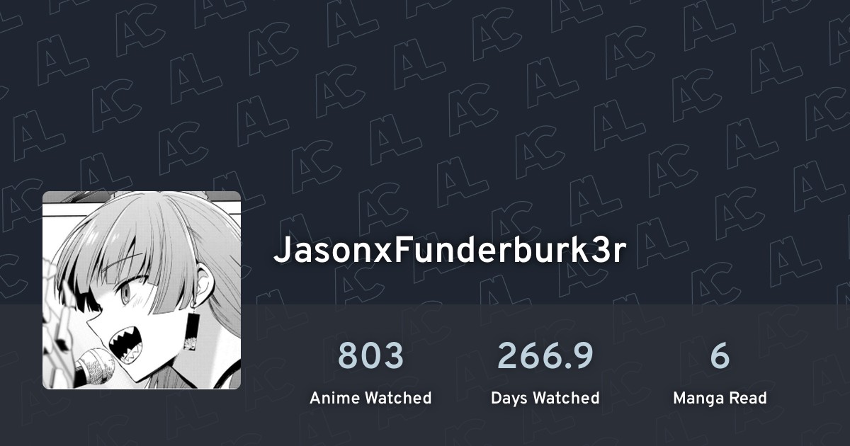 JasonxFunderburk3r's profile · AniList